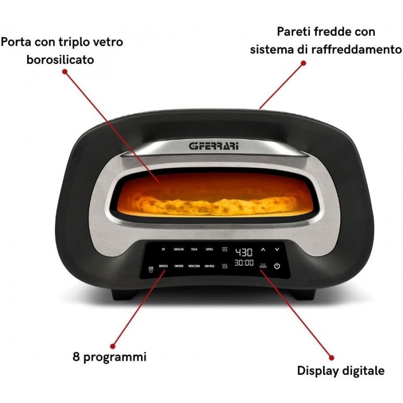 FORNO PIZZA PRO 2 MIN G3 FERRARI 1700 W G10186 NERO
